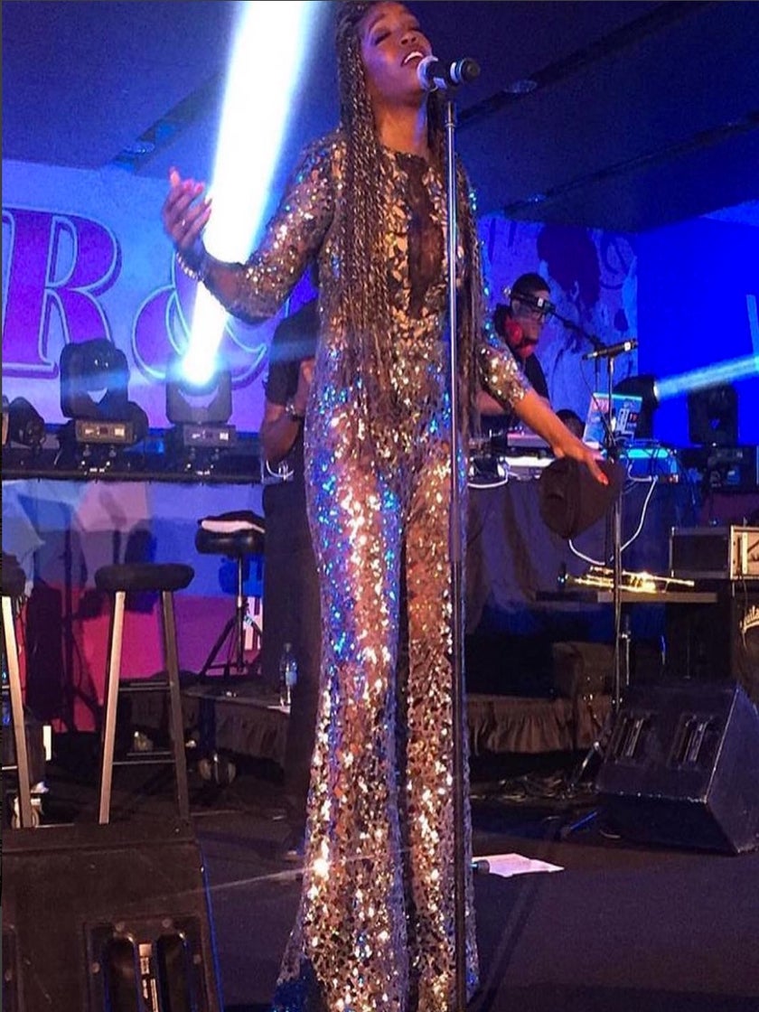 Estelle Rocks Stunning Sequin Jumpsuit During ESSENCE Festival ...