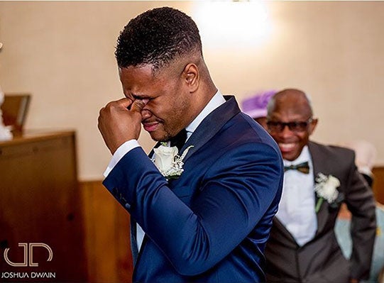 Black Wedding Moment of the Day: This Groom's Altar Cry Wil Melt Your ...