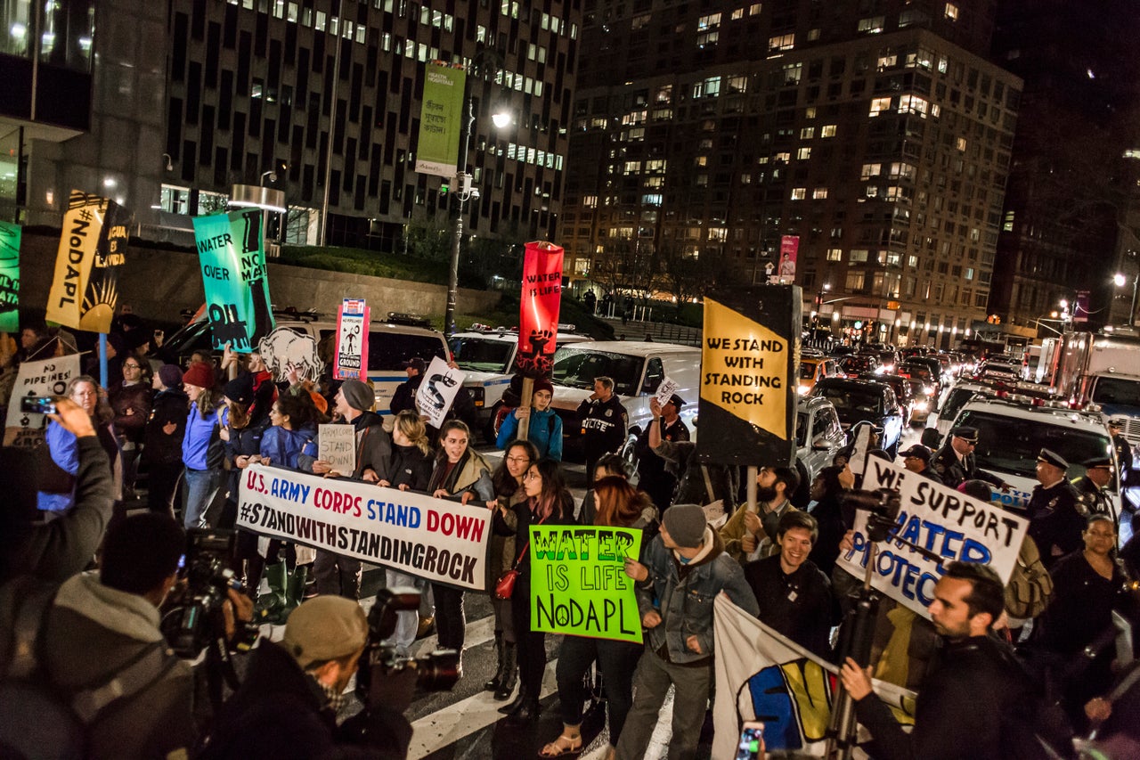 Police Use Water Cannon to Push Back Protesters at Dakota Access ...