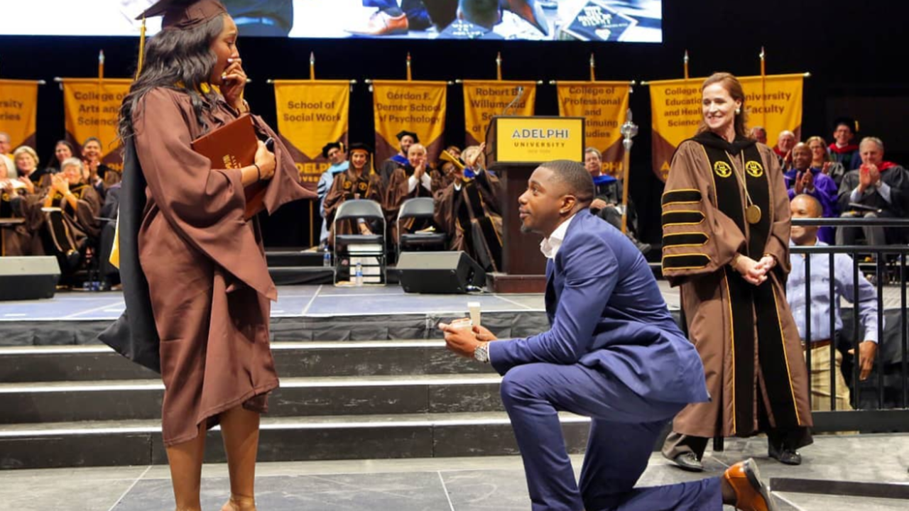 This Man's Graduation Proposal Got A Standing Ovation - Essence | Essence